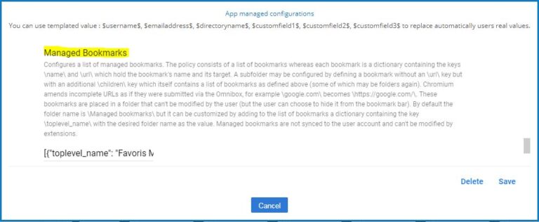 Using managed bookmarks - Help resources - TinyMDM