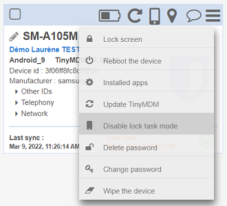 How to disable/restore the kiosk mode - Help resources - TinyMDM