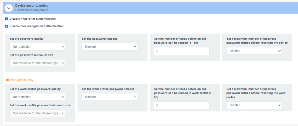 How to create a policy - Help resources - TinyMDM