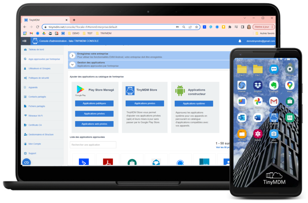 Toutes les fonctionnalités TinyMDM - Gestion d'applications