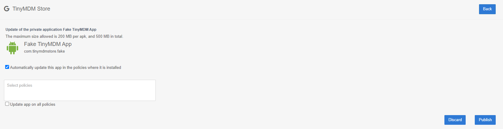 Managing private apps via the TinyMDM Store - Help resources - TinyMDM