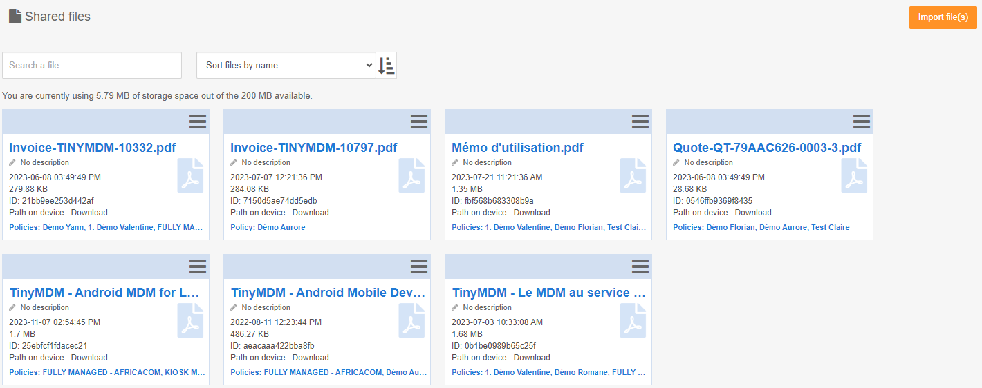 Share files from TinyMDM to the devices - Help resources - TinyMDM