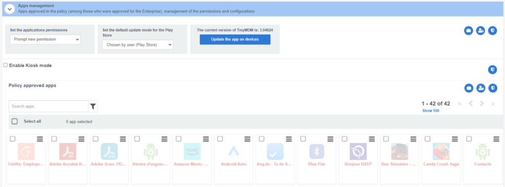 Create a policy using TinyMDM - Help resources - TinyMDM