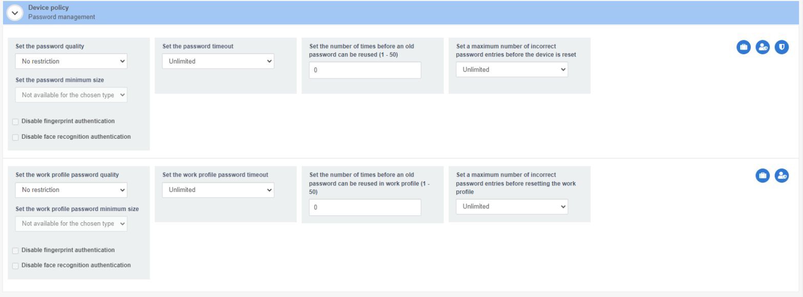 Create a policy using TinyMDM - Help resources - TinyMDM