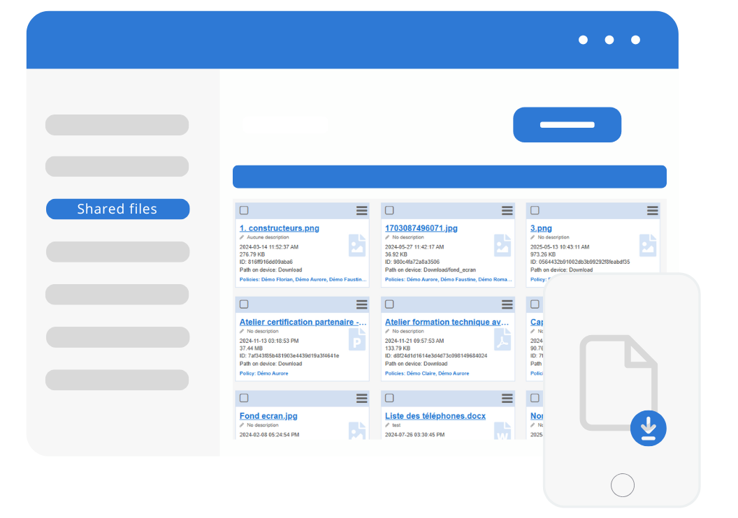 Files sharing feature - Discover TinyMDM features