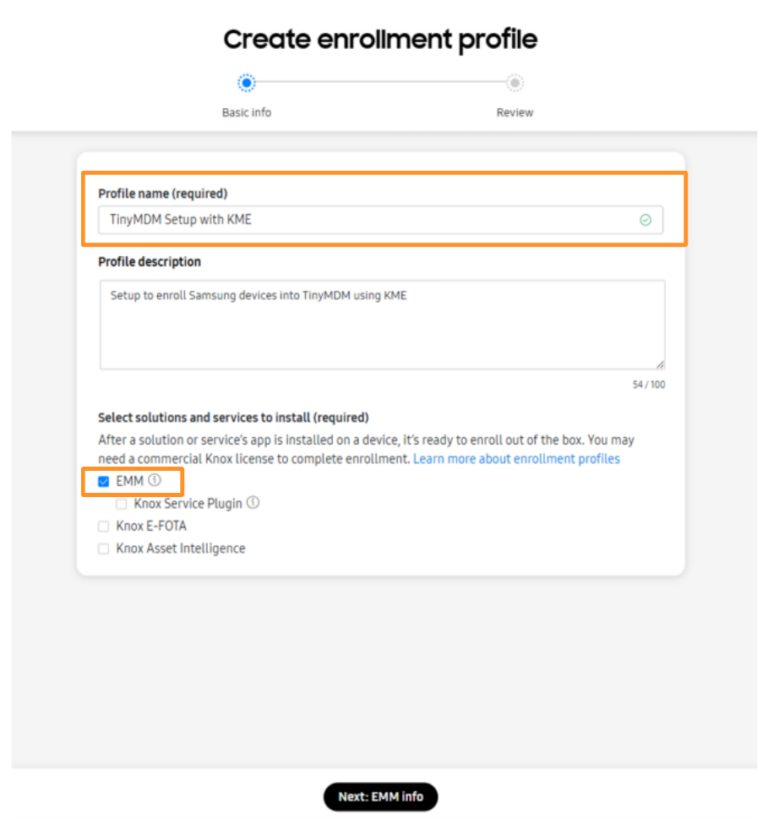 Setup Knox Mobile Enrollment (KME) - Help resources - TinyMDM